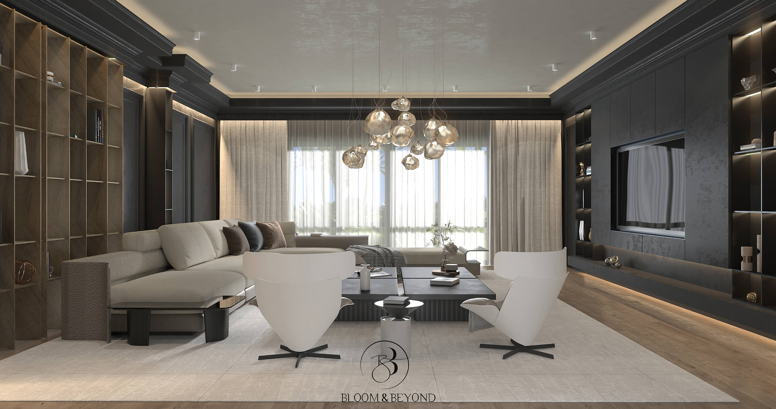 Twilight Elegance: A Duet of Luxurious Spaces - Bloom and Beyond