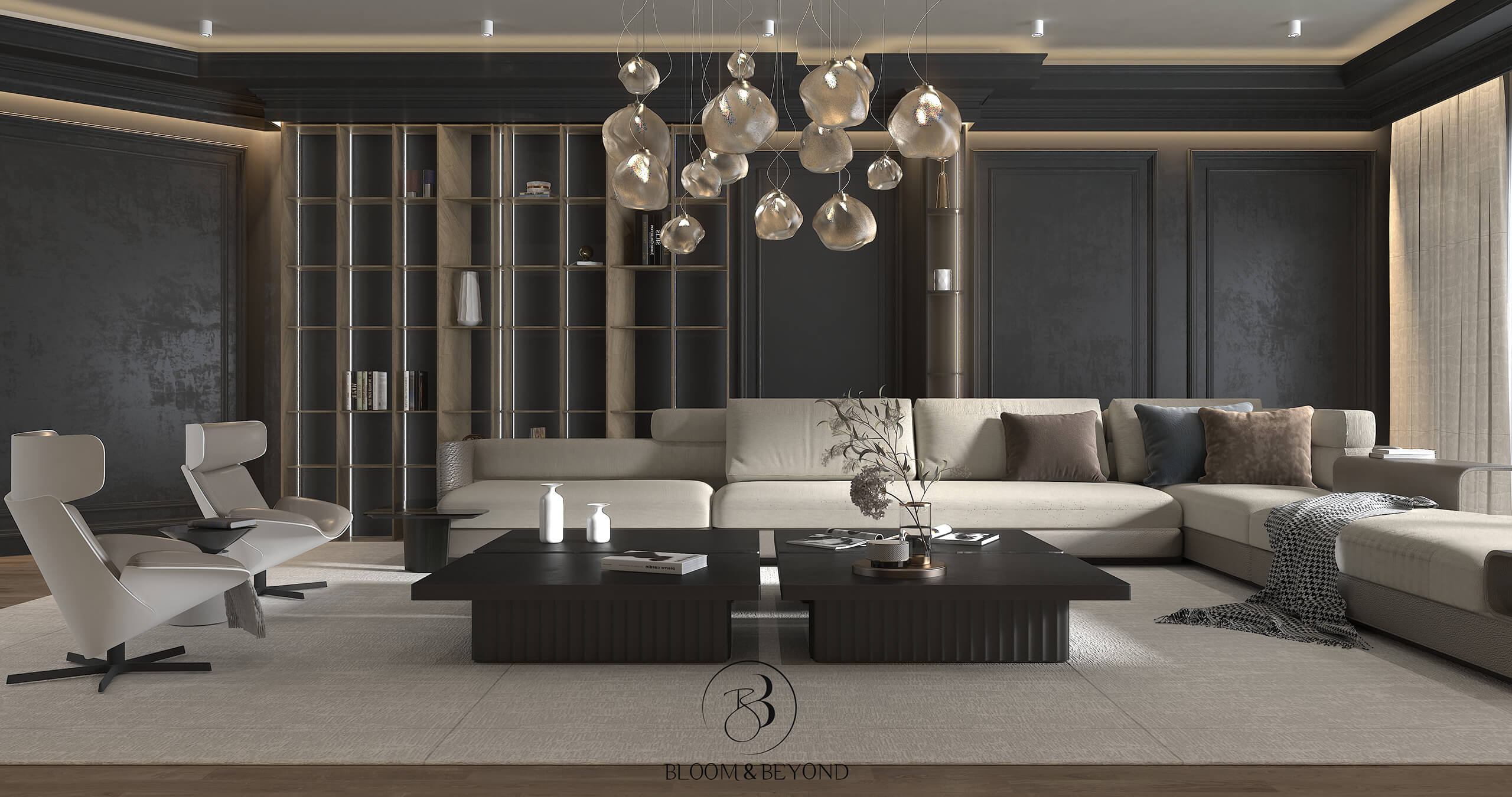 Twilight Elegance: A Duet of Luxurious Spaces - Bloom and Beyond